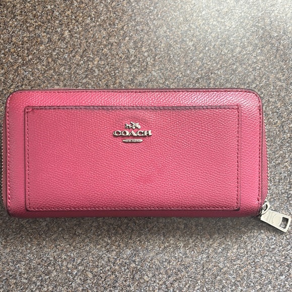 Coach | Bags | Coach Pink Leather Wallet | Poshmark